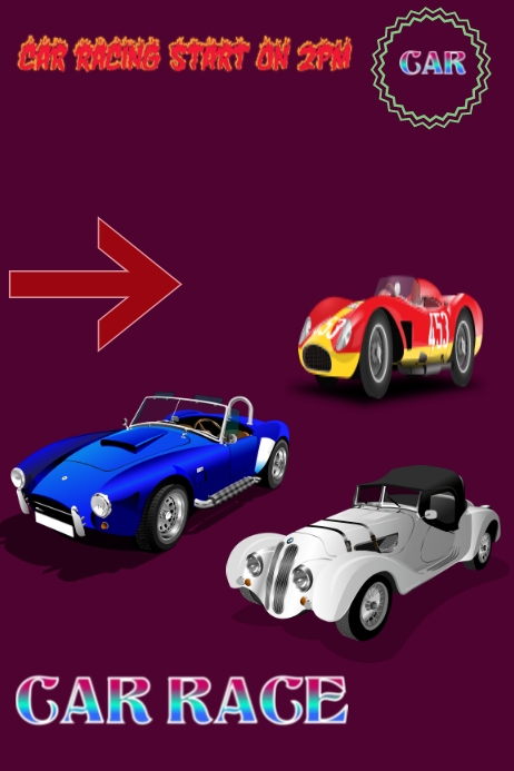 RACING CAR Template | PosterMyWall