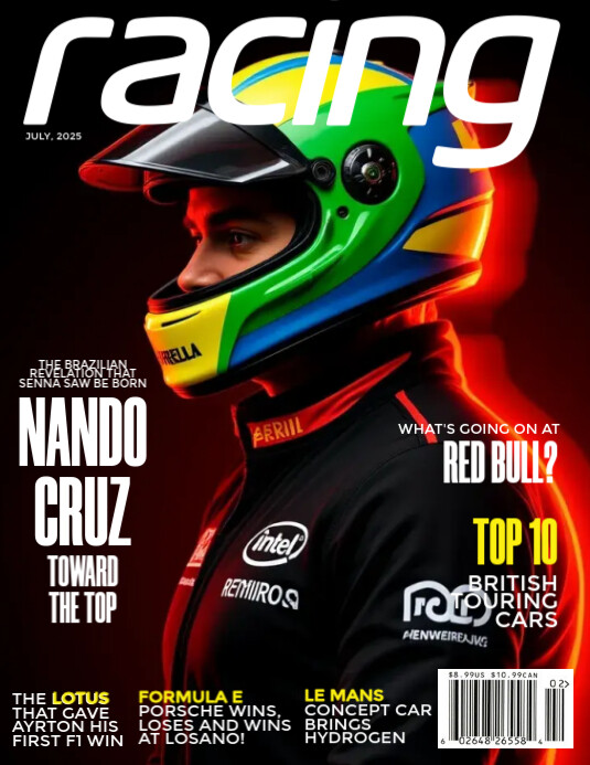 Racing magazine cover 250701 Template | PosterMyWall