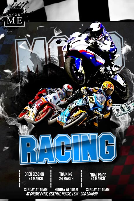 Copy of Racing Moto Night | PosterMyWall