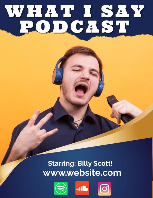 Radio show Podcast flyer Template | PosterMyWall