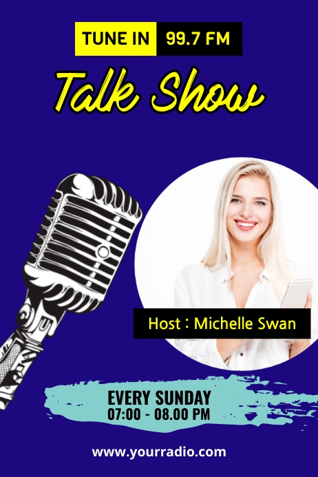 Design De Cartaz De Radio Radio Talk Show Flyer Modelo | PosterMyWall