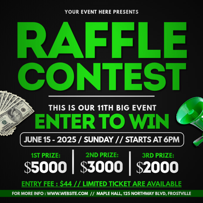Raffle Contest Template | PosterMyWall