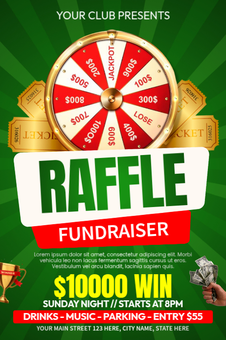 Raffle Fundraiser Template | PosterMyWall