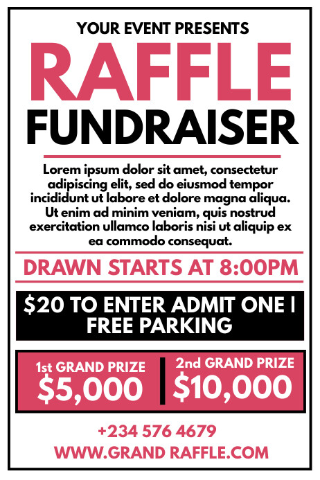 Plantilla de Raffle fundraiser | PosterMyWall
