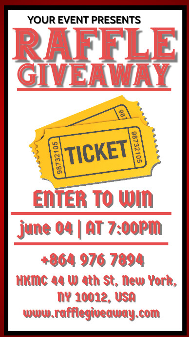 Raffle Giveaway Digital Display (9:16) Template | PosterMyWall