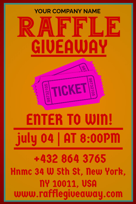 Raffle Giveaway Poster Template | PosterMyWall