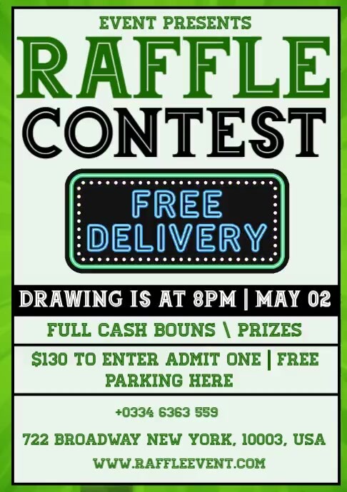 Raffle Ticket A5 Template | PosterMyWall