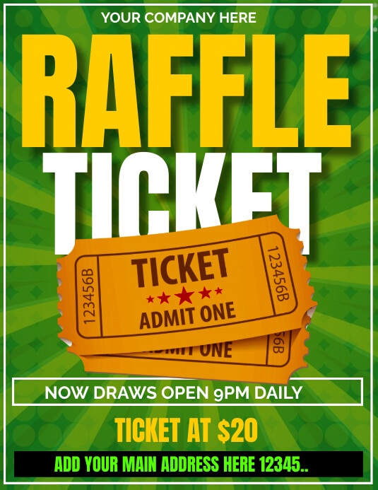 Raffle Ticket Competetion Flyer Poster Flyer Templat | PosterMyWall