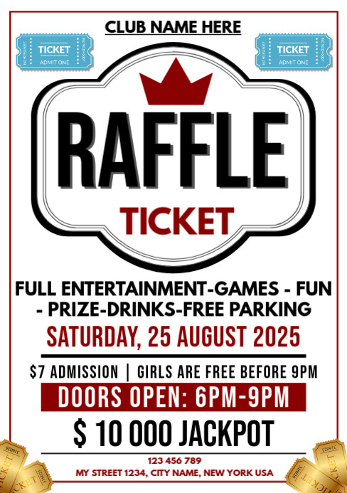 Raffle ticket competition Template | PosterMyWall