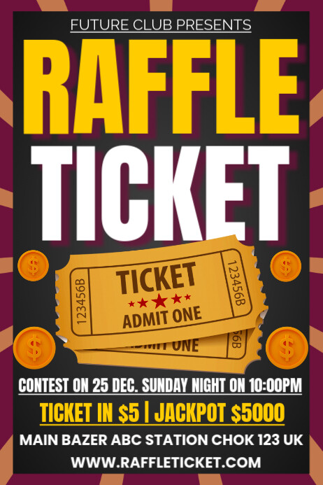 Raffle ticket competition Templat | PosterMyWall
