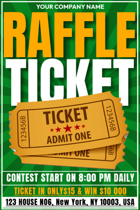 Plantilla de Raffle ticket competition editable poster, raffle ticket ...