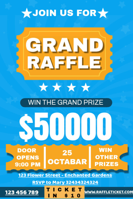 Raffle Ticket Competition Flyer And Poster TEMPLATE Modelo | PosterMyWall