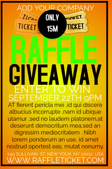 Raffle Ticket Competition Flyer Poster Templat | PosterMyWall