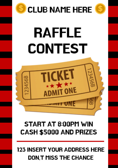 Copy of Raffle Ticket Competition Invitation A4 | PosterMyWall