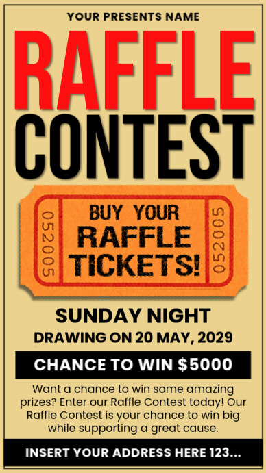 Raffle Ticket Competition Invitation Instagram Story Template ...