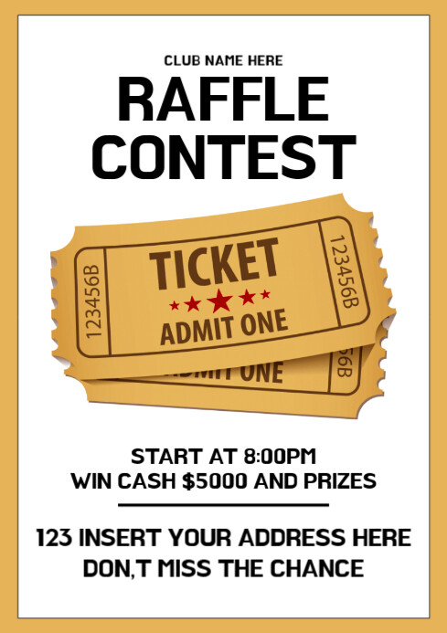 Raffle Ticket Competition Invitation Template A4 | PosterMyWall