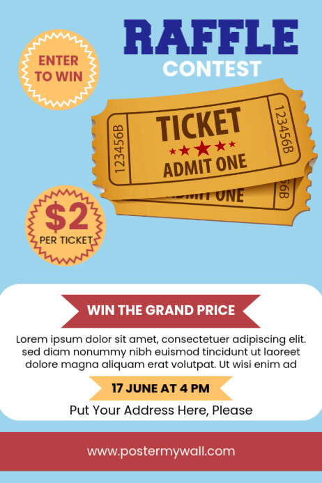 Modèle Raffle Ticket Competition Poster | PosterMyWall