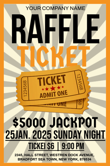 Plantilla de Raffle Ticket Competition Poster flyer template design ...