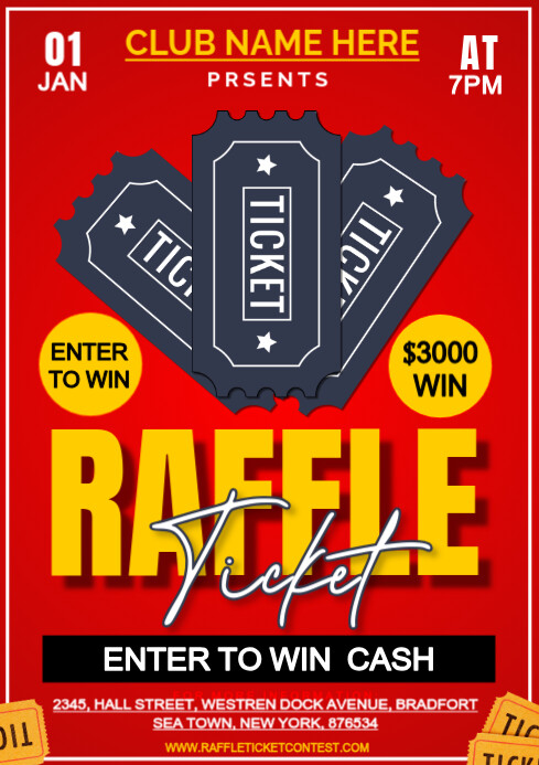 RAFFLE TICKET COMPETITION POSTER FLYER TEMPLATE | PosterMyWall