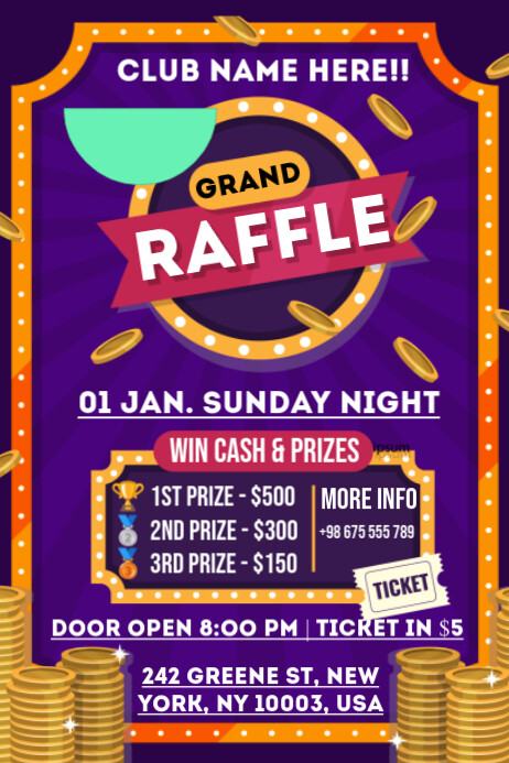 Raffle Ticket Competition Poster template design | PosterMyWall
