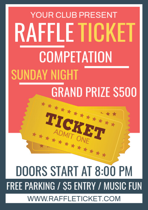 Copy of raffle ticket competition template design | PosterMyWall