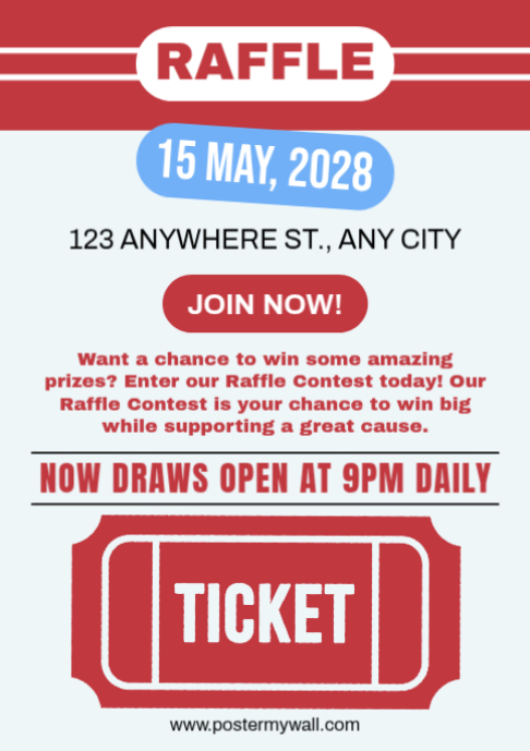 Raffle Ticket Contest A2 Template | PosterMyWall