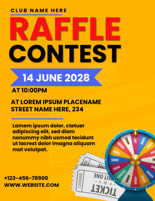 Copy of Raffle Ticket Contest Flyer (us Letter) | PosterMyWall