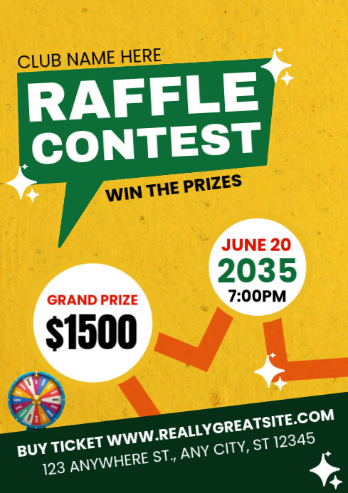 Raffle Ticket Contest Invitation A4 Template | PosterMyWall