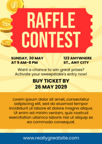 Raffle Ticket Contest Invitation A4 Template | PosterMyWall