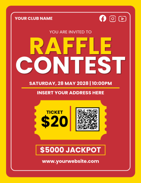 Raffle Ticket Contest Invitation Flyer (us Letter) Template | PosterMyWall