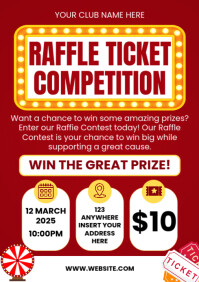 Raffle Ticket Contest Invitation Poster Flyer (us Letter) Template ...