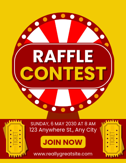 Raffle Ticket Contest Invitation Poster Flyer (us Letter) Template ...