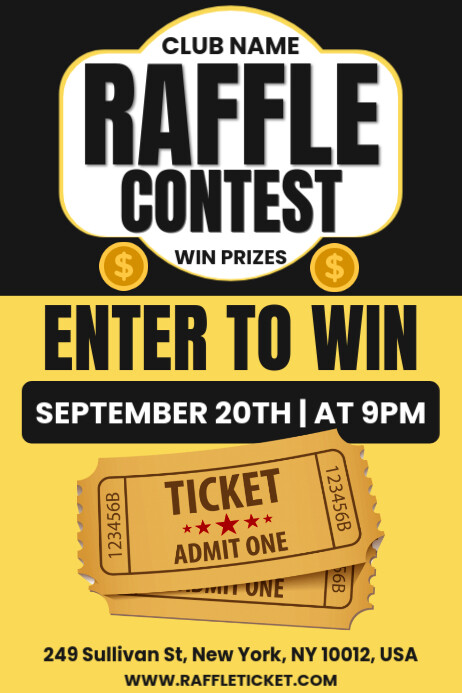 Raffle Ticket Contest Poster Template | PosterMyWall