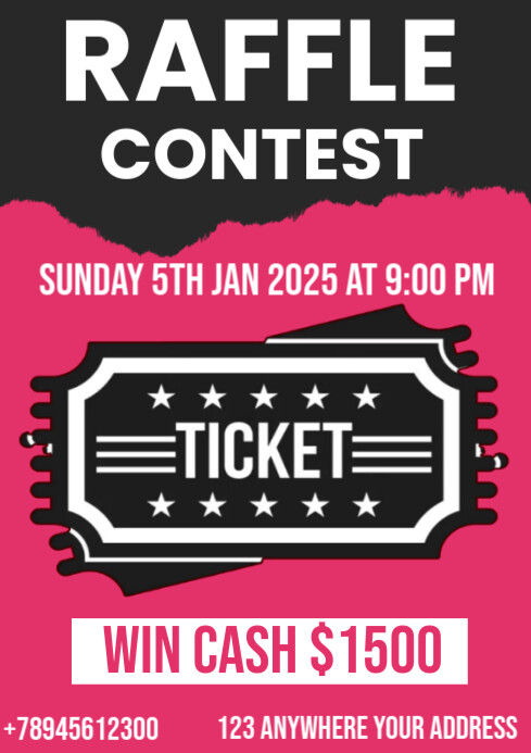 Raffle ticket contest template | PosterMyWall