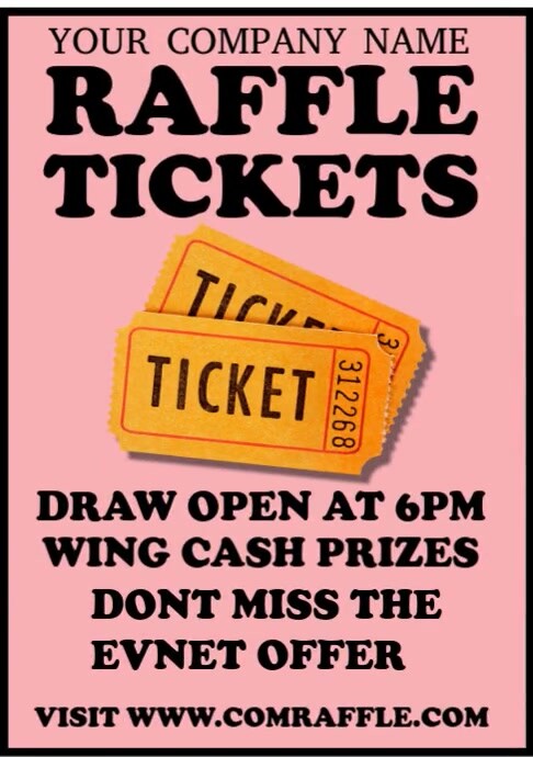 RAFFLE TICKET DESIGN Template | PosterMyWall