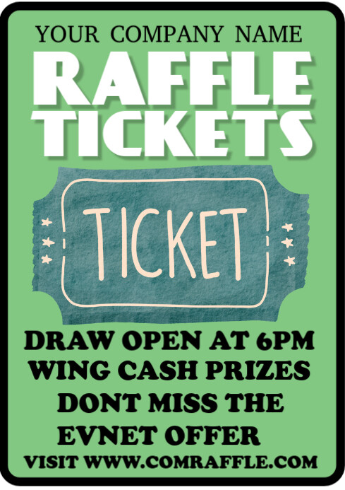 RAFFLE TICKET DESIGN Template | PosterMyWall