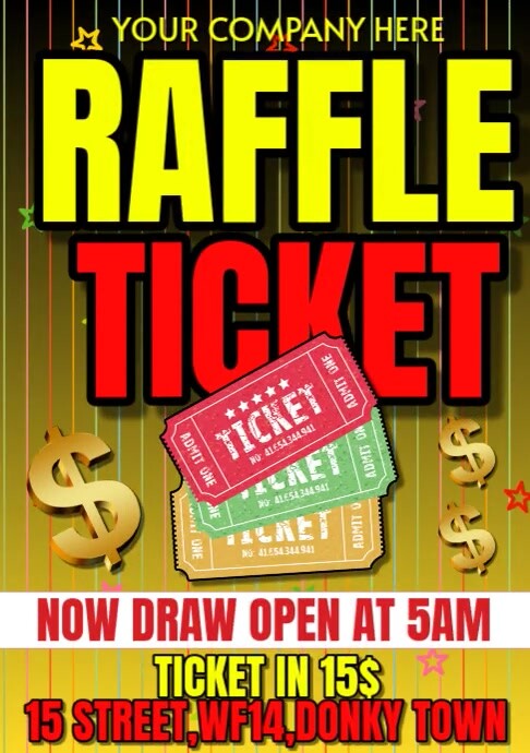 Raffle ticket DESIGN Template | PosterMyWall