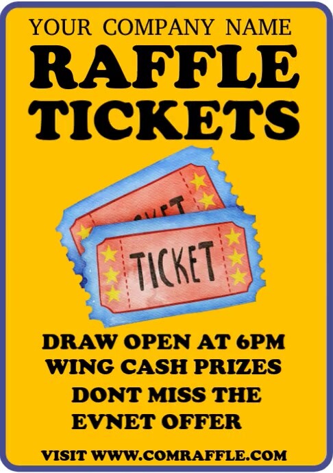 RAFFLE TICKET DESIGN Template | PosterMyWall