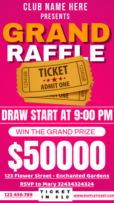 Raffle Ticket Instagram Story Template | PosterMyWall