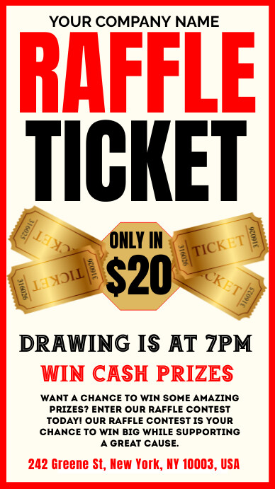 Raffle Ticket Instagram Story Poster Flyer In Template | PosterMyWall