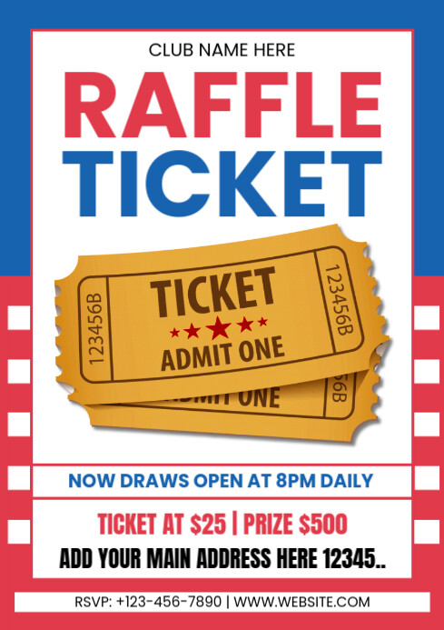 Raffle Ticket Invitation A4 Template | PosterMyWall