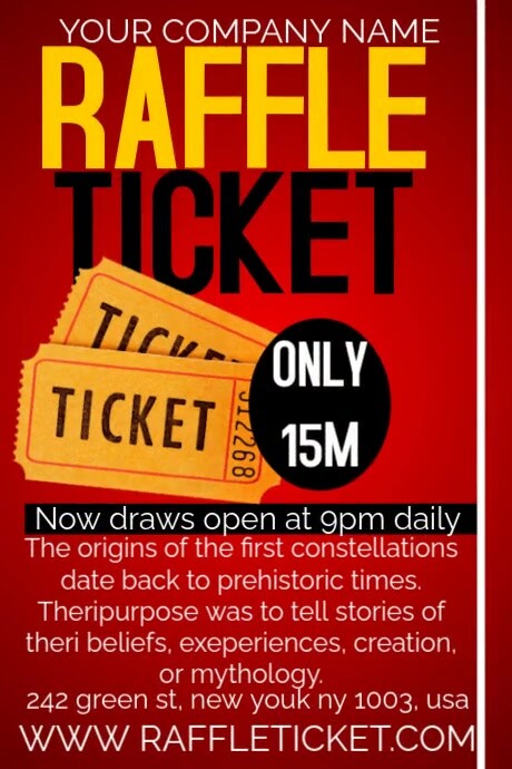 Plantilla de Raffle Ticket Poster | PosterMyWall