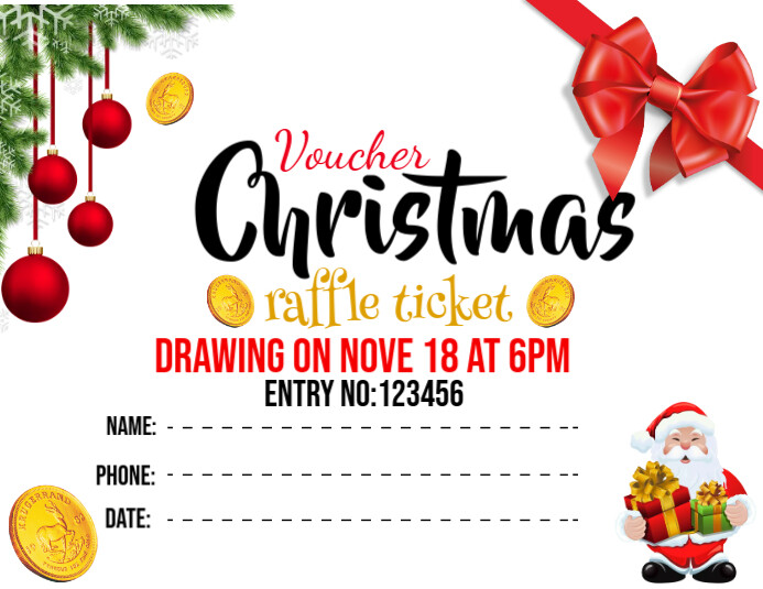 Raffle Tickets ,merry Christmas , voucher Christmas Template | PosterMyWall