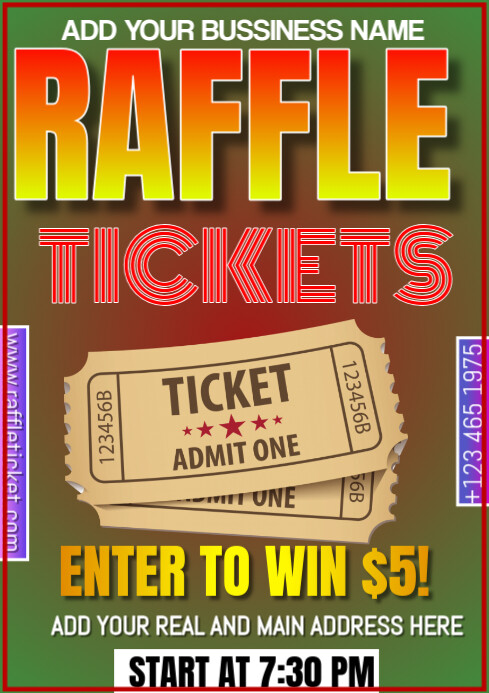 Raffle Tickets A3 Templat | PosterMyWall