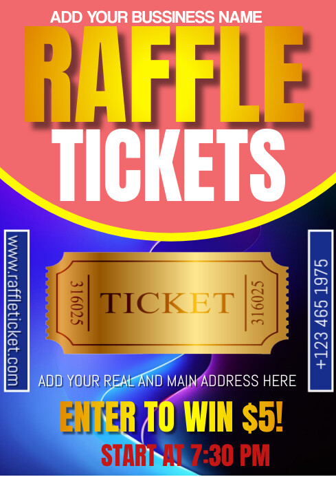 Raffle Tickets A3 Template | PosterMyWall