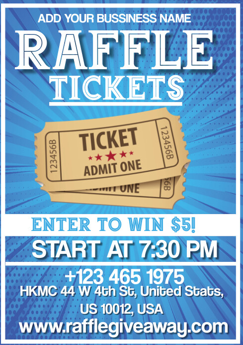 Raffle Tickets A3 Template | PosterMyWall