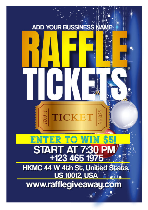 Raffle Tickets A3 Template | PosterMyWall
