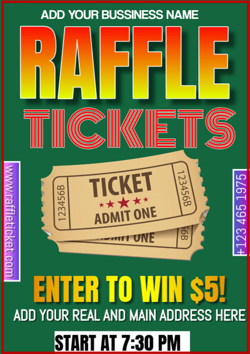 Raffle Tickets A3 Template | PosterMyWall