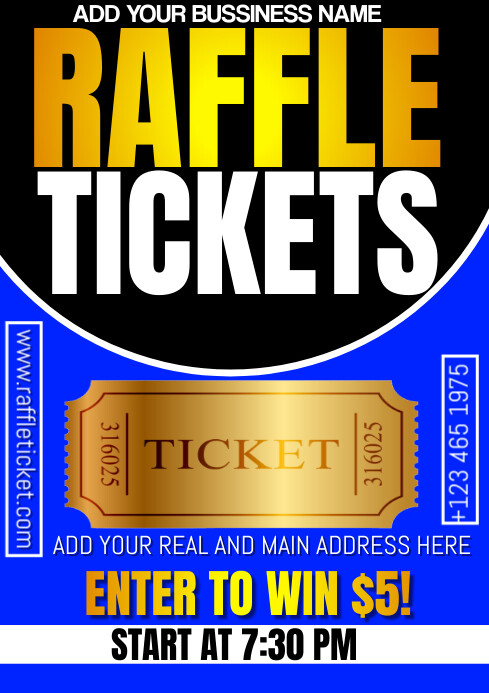 Raffle Tickets A3 Template | PosterMyWall