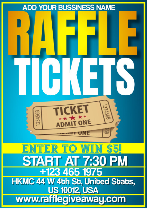 Raffle Tickets A3 Template | PosterMyWall